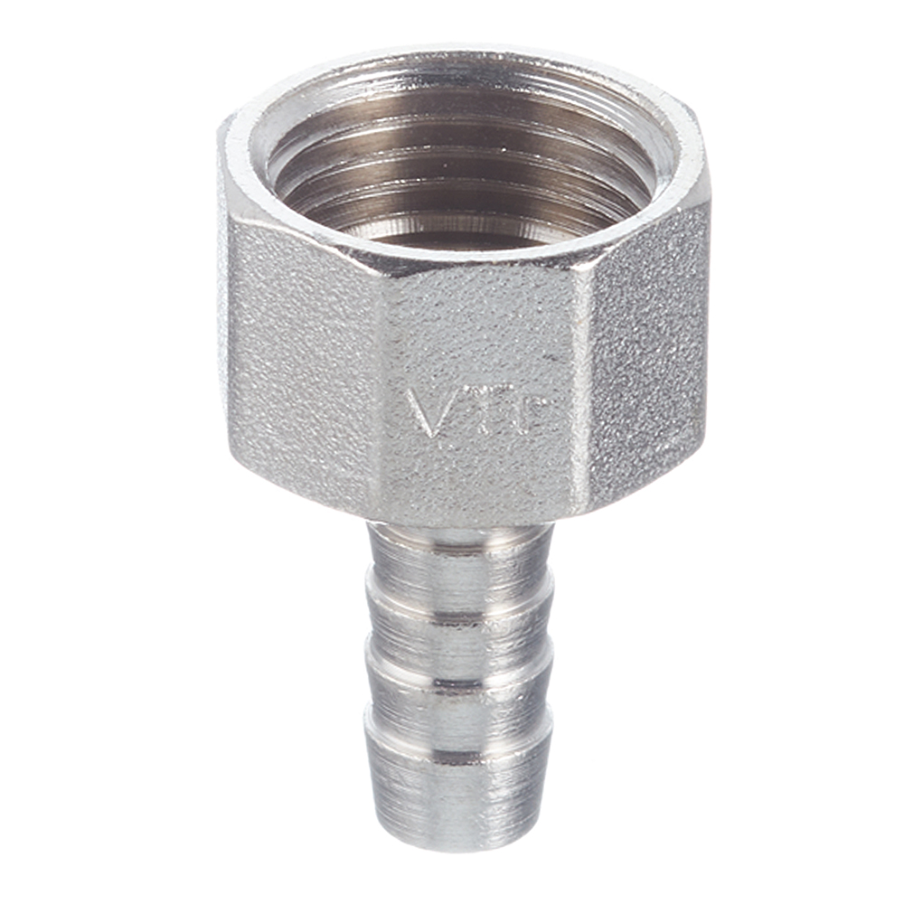 Штуцер резьбовой для шланга 3/4" x 20 мм (ВР) латунь-никель VALTEC (VTr ...